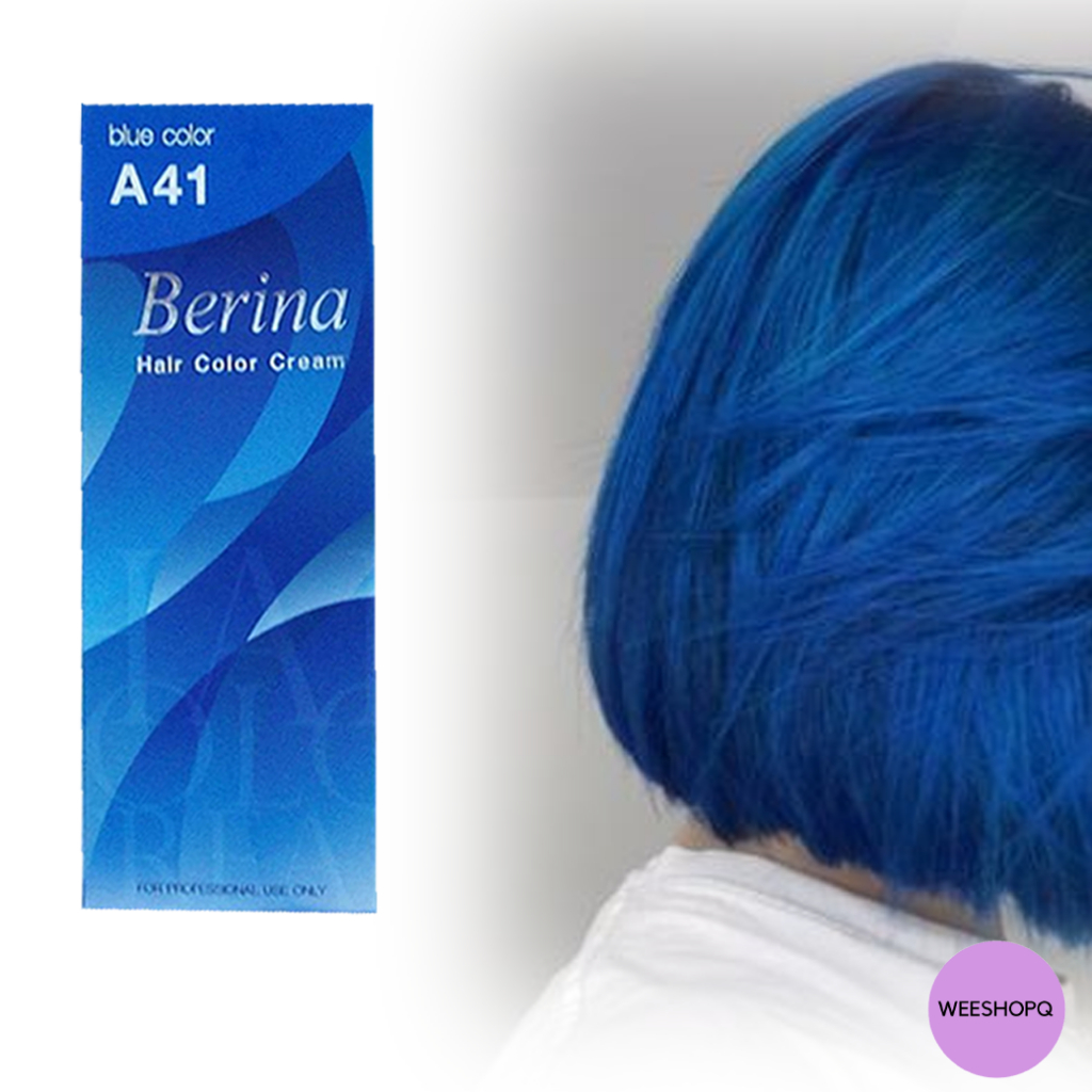 Berina A41 blue Hair Color 60 ml. เบอริน่า A41 สีน้ำเงิน 60 มล. ...