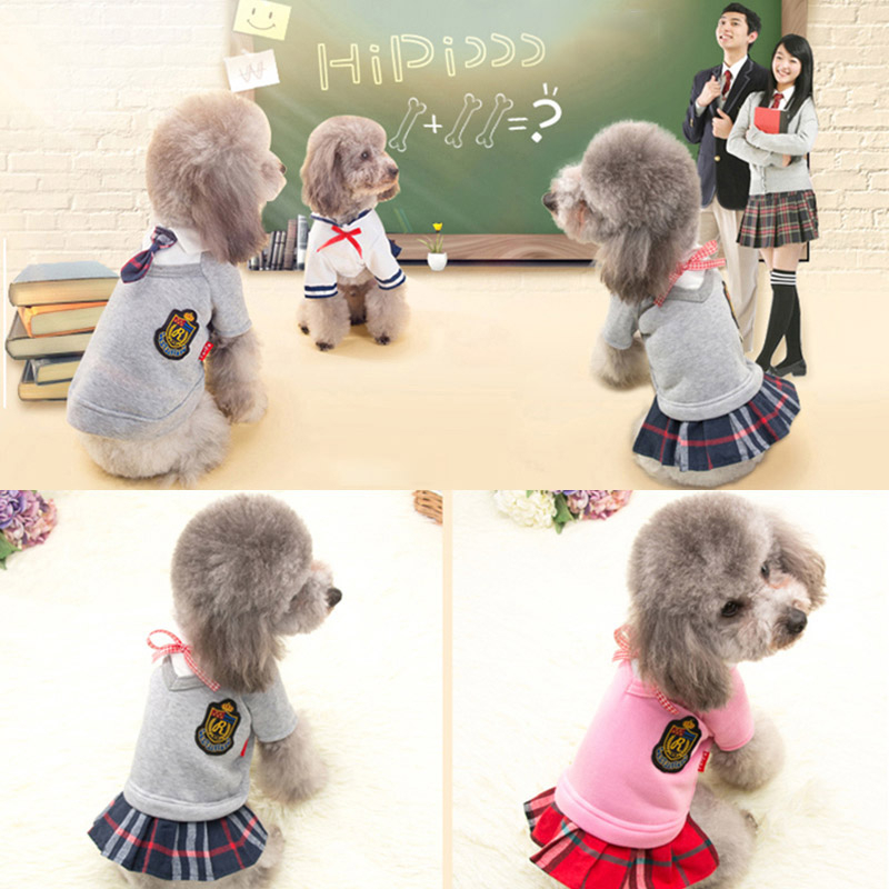 Pet Clothes Warm Girl and Boy Dogs Campus Style Coat Puppy Dog Cat ...