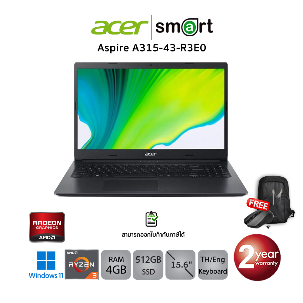 Acer Aspire A315-43-R3E0 (NXK7CST001) Ryzen 3 5300U/4GB/512GB SSD/AMD Radeon Graphics/15.6"FHD ...