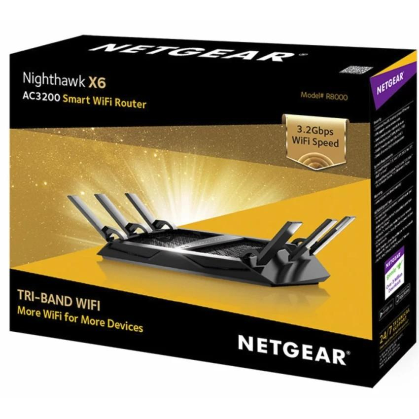 Netgear R8000 X6 Nighthawk AC3200 Tri-Band WiFi Router 3.2Gbps Tri-Band ...