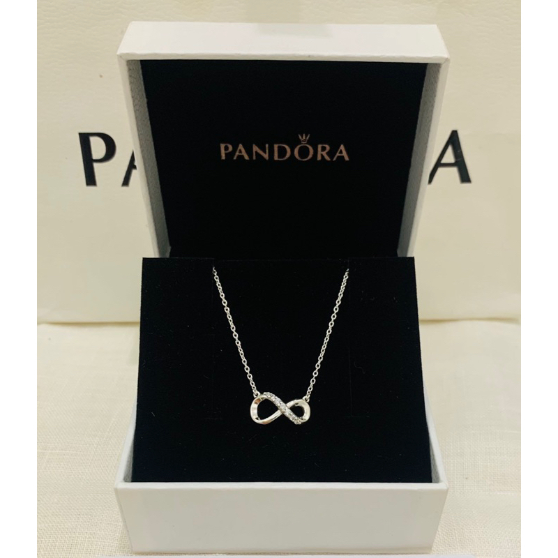 [พร้อมส่ง แท้100%] Pandora infinity necklace สร้อยคอยาว 50 ซม ปรับความ ...