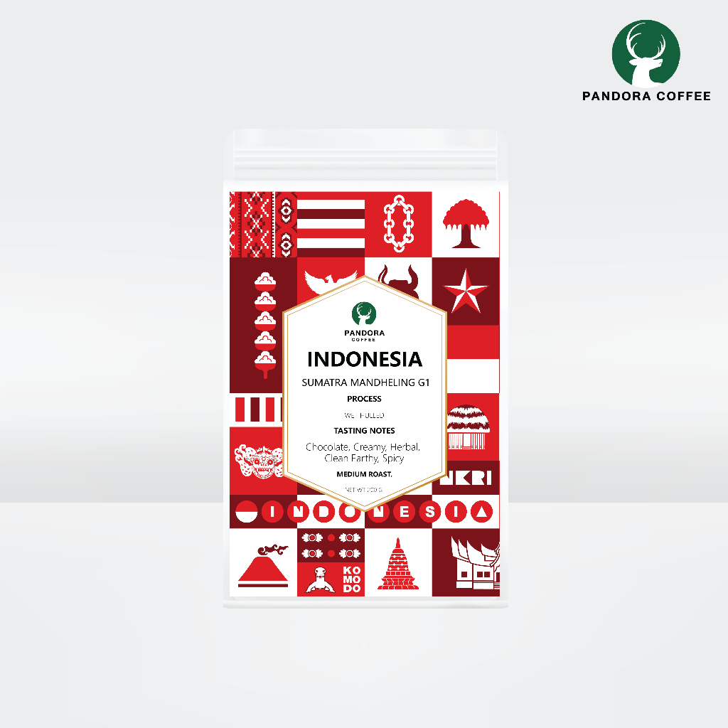 Pandora Coffee เมล็ดกาแฟ Indonesia Sumatra Mandheling G1 คั่วกลาง ...