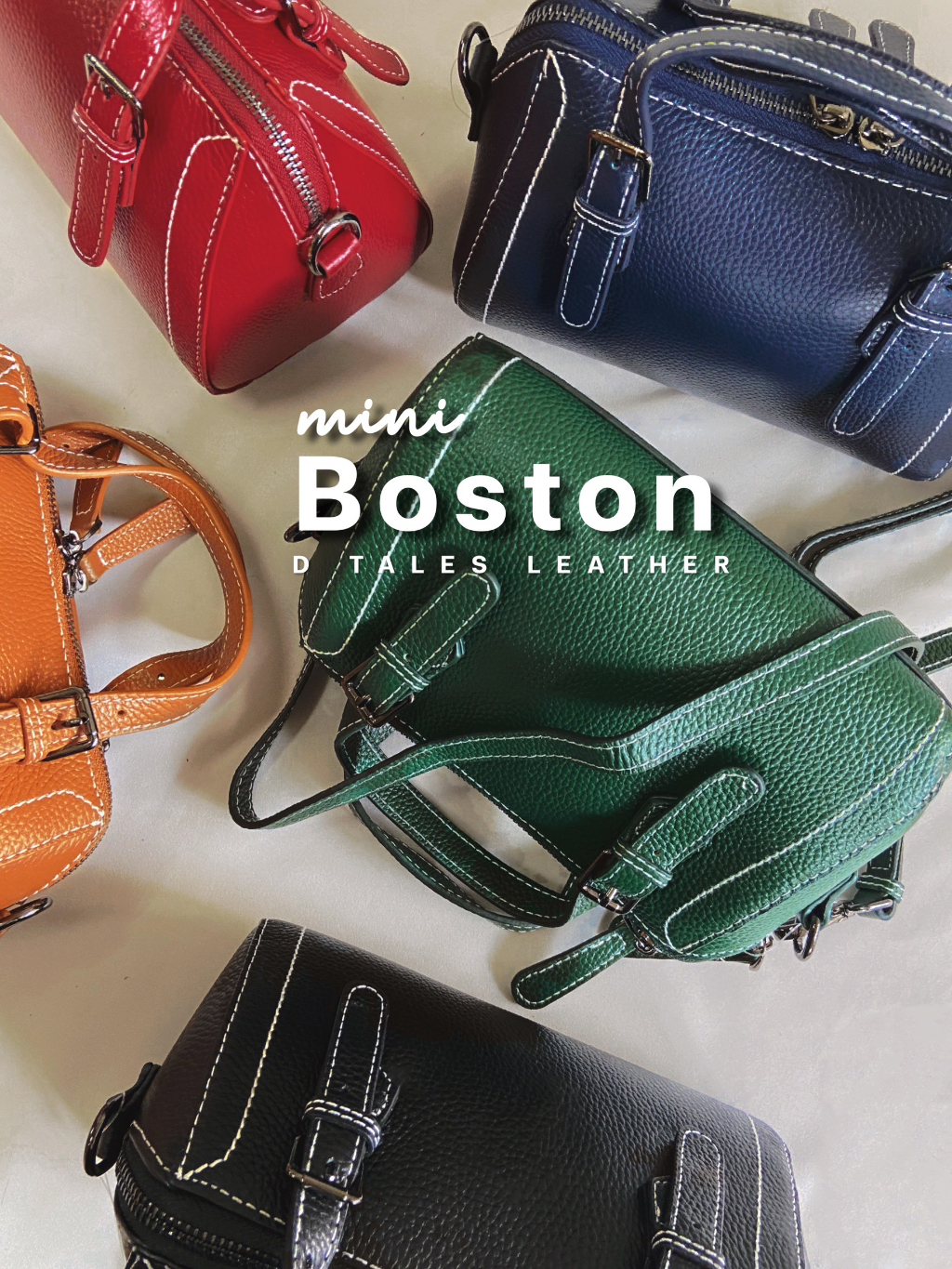 DTALES Mini Boston กระเป๋าหนังแท้ กระเป๋าสะพาย ทรงหมอน 8นิ้ว น้ำหนักเบา ...