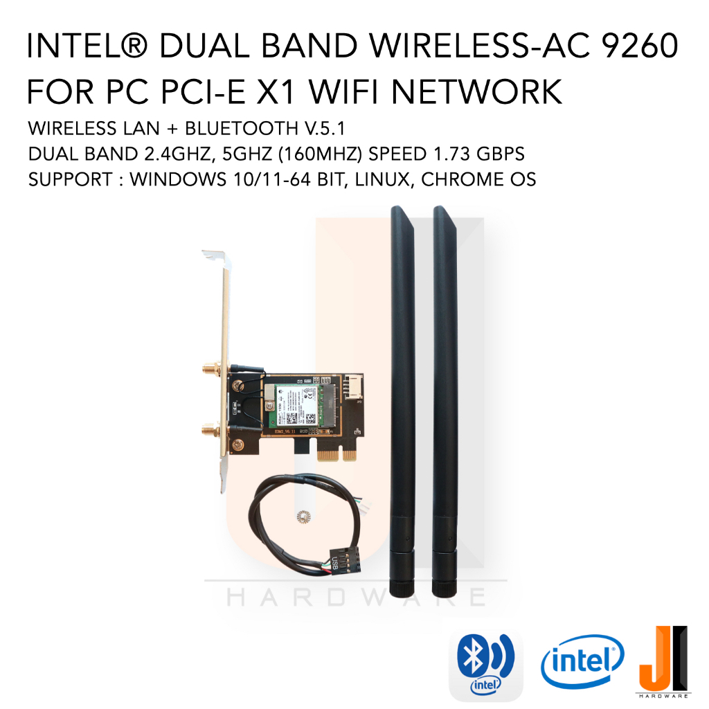 Intel® Wireless-AC 9260 card for PC PCI-e wireless lan + bluetooth v.5. ...