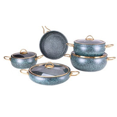 กะทะ หม้อ เซ็ตหม้อกระทะ ฝาปิด เคลือบหินอ่อน UNKEEN GRANITE SET | Shopee ...