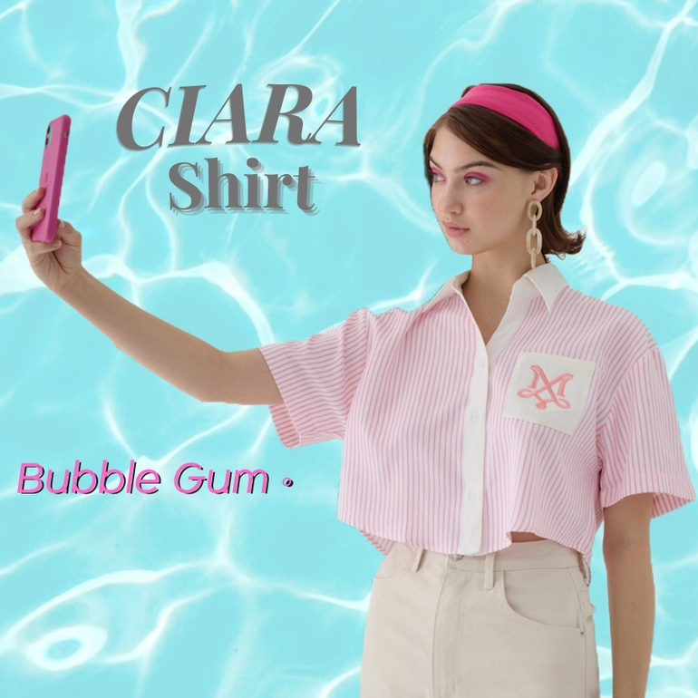 Merge Official - Ciara Crop Shirt 5 Colors (พร้อมส่ง) | Shopee Thailand