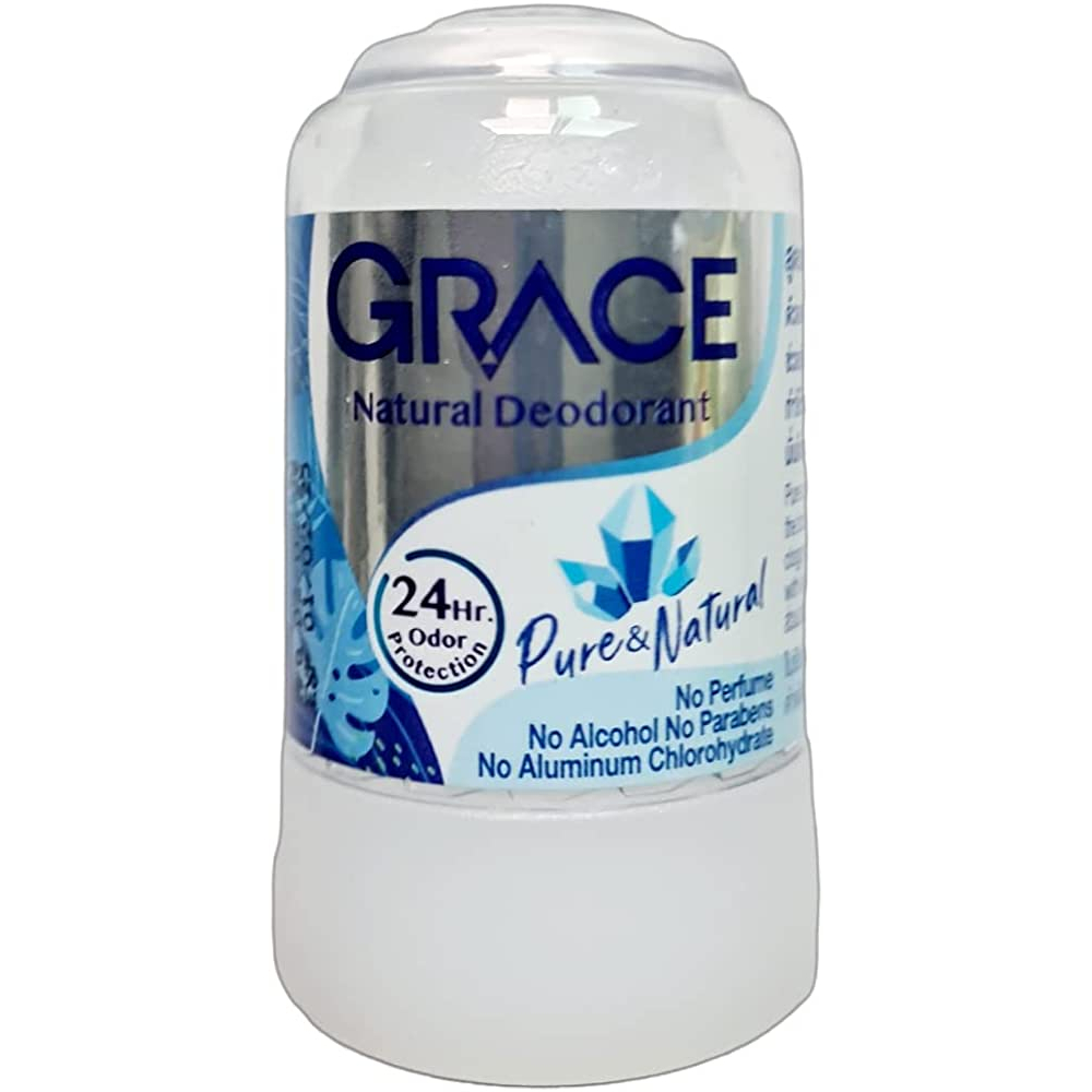 Grace Natural Deodorant 70g. เกรซ โรลออนระงับกลิ่นกายสารส้มธรรมชาติ ทำให้วงแขนขาวเนียน (1 ขวด ...
