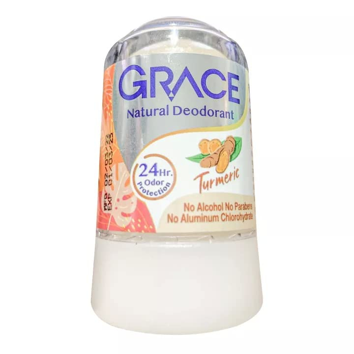 Grace Natural Deodorant 70g. เกรซ โรลออนระงับกลิ่นกายสารส้มธรรมชาติ ทำให้วงแขนขาวเนียน (1 ขวด ...