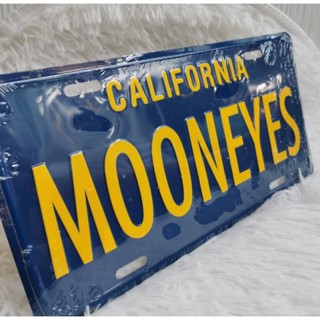 ป้าย MOONEYES Blue/Yellow License Plate CALIFORNIA Hotrod Custom ของแท้ ...