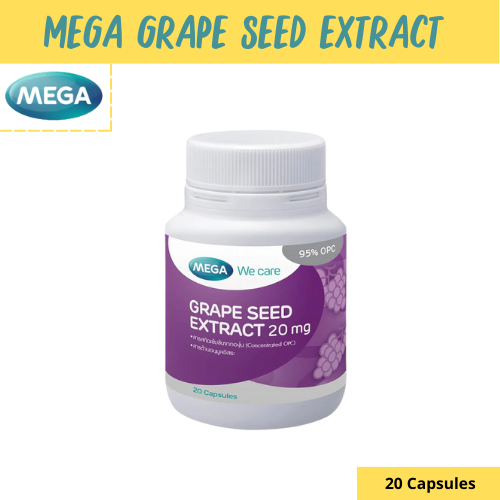 MEGA We care เมก้าวีแคร์ GRAPE SEED 20 mg 20 / 60 's สารสกัดจากเมล็ด ...