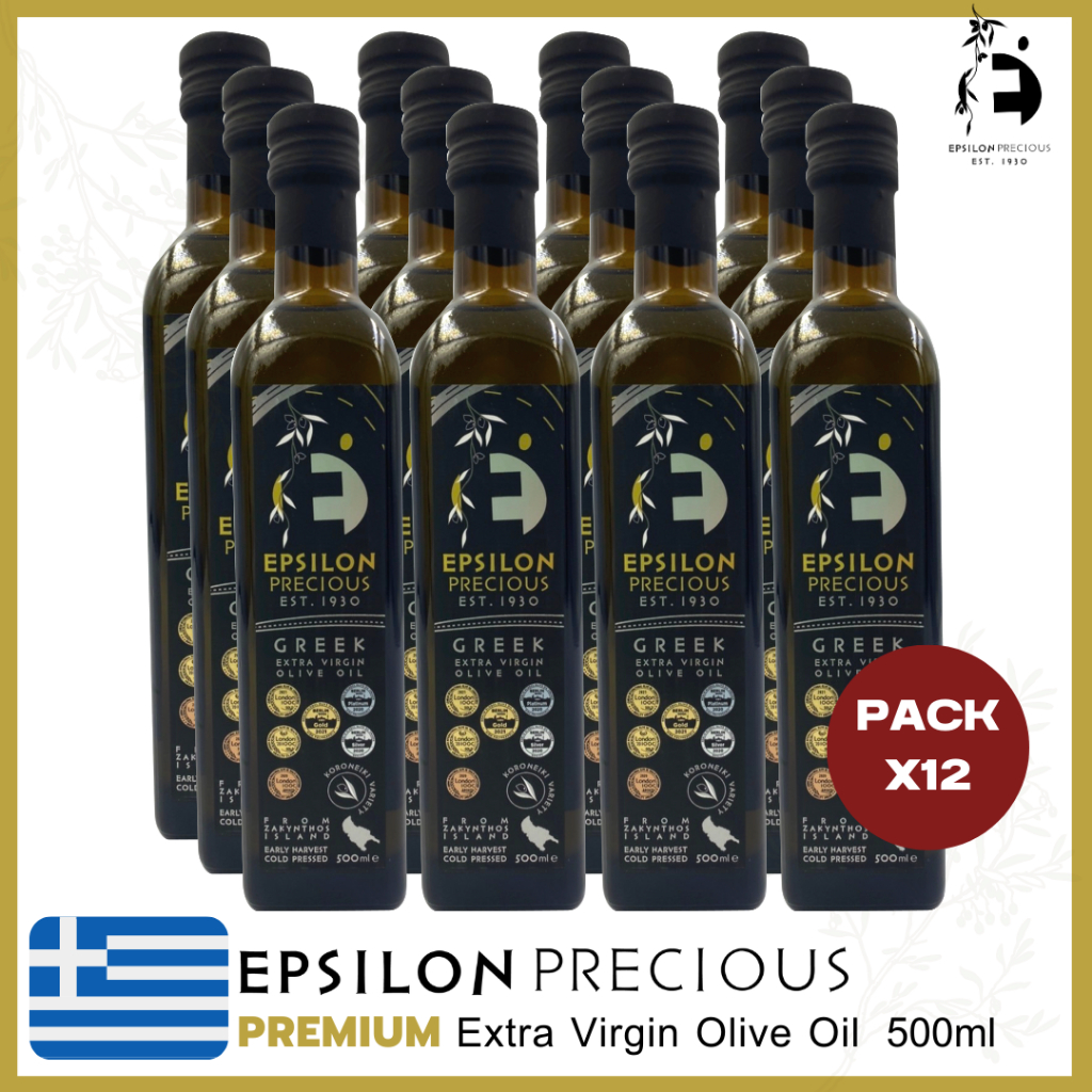 [PackX12] Epsilon Precious PREMIUM Extra Virgin Olive Oil 500ml ...