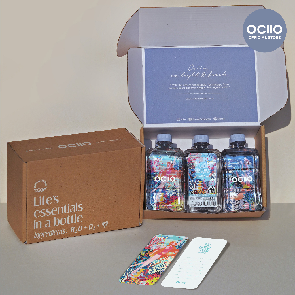 (Gift Box 6 ขวด) The Ocean Club, OCIIO โอซีโอน้ำดื่มออกซิเจน 400ml ...