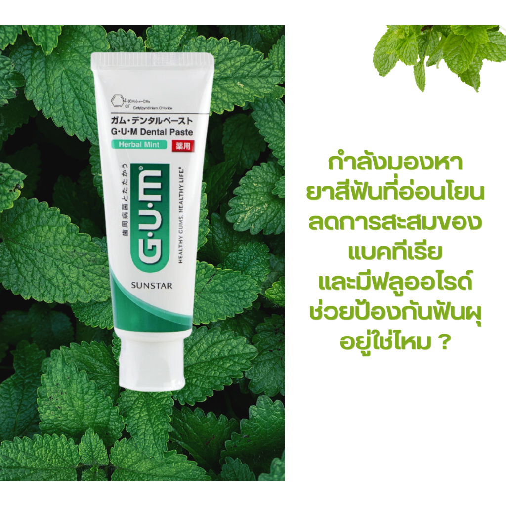 Sunstar GUM dental toothpaste herbal mint ยาสีฟัน 130 กรัม | Shopee ...