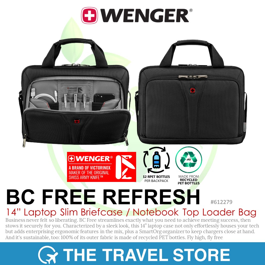 WENGER BC FREE Refresh 14” Laptop Slim Briefcase / Notebook Top Loader ...