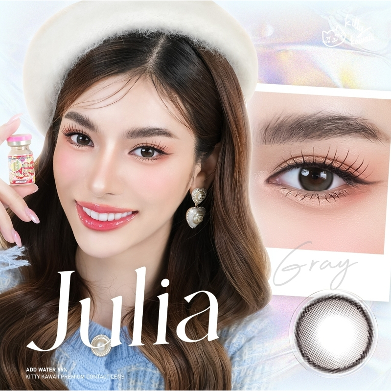 Mini Julia Gray/สีเทา [สายตาสั้น -0.00 ถึง -10.00] เลนส์ เล็ก / Mini / คอนแทคเลนส์ / ยี่ห้อ ...