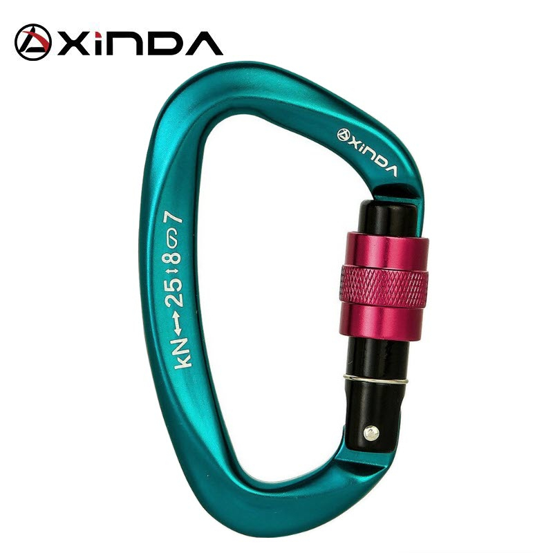 คาราบิเนอร์ Xinda รูปตัว D เกรดปีนเขา 25KN แบบสกรูหมุนล็อค รุ่น XD ...