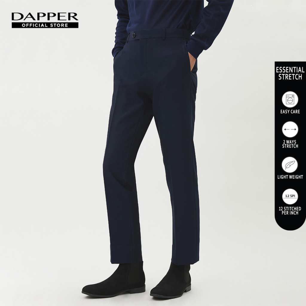 DAPPER กางเกงทำงาน รุ่น Essential Stretch ทรง Slim-Fit สีกรมท่า (TB9/N1 ...