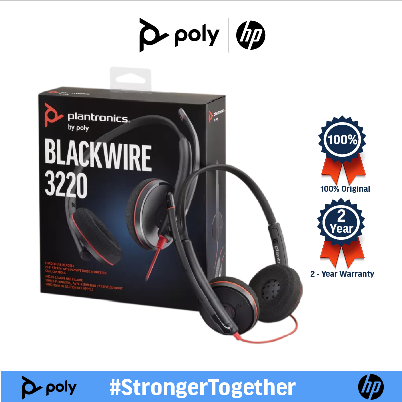 POLY PLANTRONICS Blackwire 3220 USB-A หูฟังแบบมีสาย หูฟังคอลเซ็นเตอร์ ...