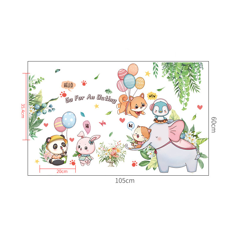 สติ๊กเกอร์ลายการ์ตูน สัตว์โลก ABC ยูนิคอน สําหรับติดตกแต่งผนังห้อง ตก ...