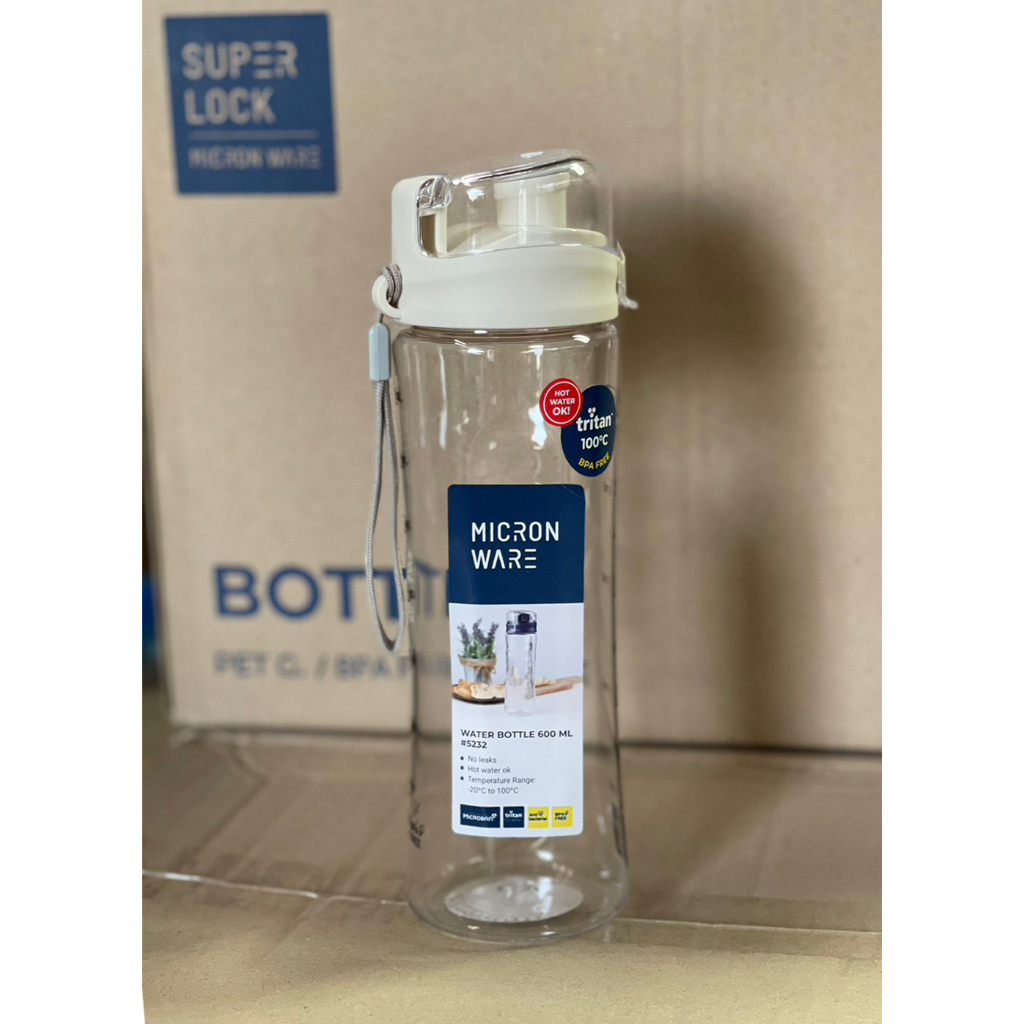 SUPER LOCK TRITAN ขวดน้ำ กระบอกน้ำ ที่ใส่น้ำแบบใสมีฝาปิด ขนาด 600ml ...