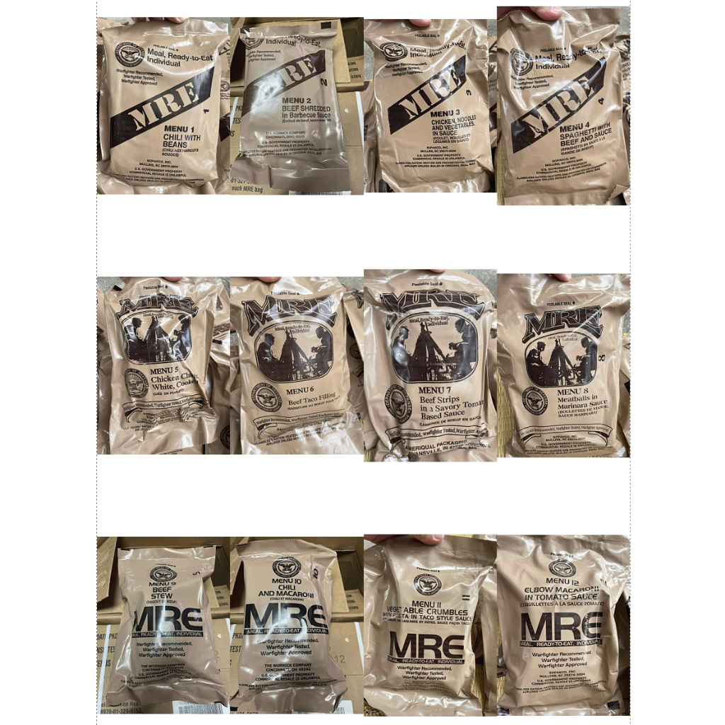 MRE U.S.MILITARY Case A (Menu 1-12) Test 2025 อาหารฉุกเฉิน อาหารพร้อม ...