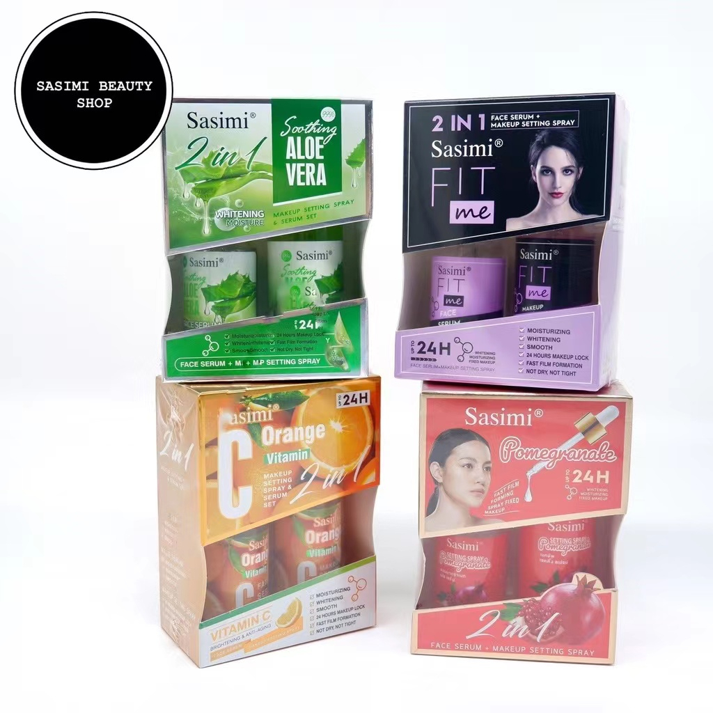 SASIMI Makeup Setting Spray & Serum Set เซรั่มบำรุงผิวหน้า และเซตติ้ง ...