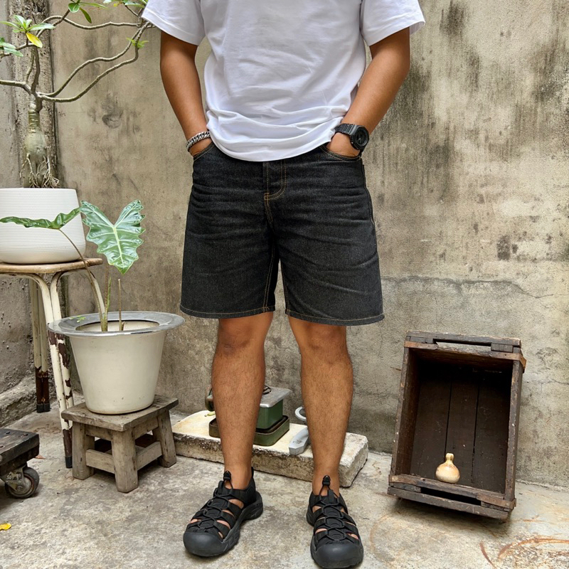 Short Jeans Basic Black Color | Shopee Thailand