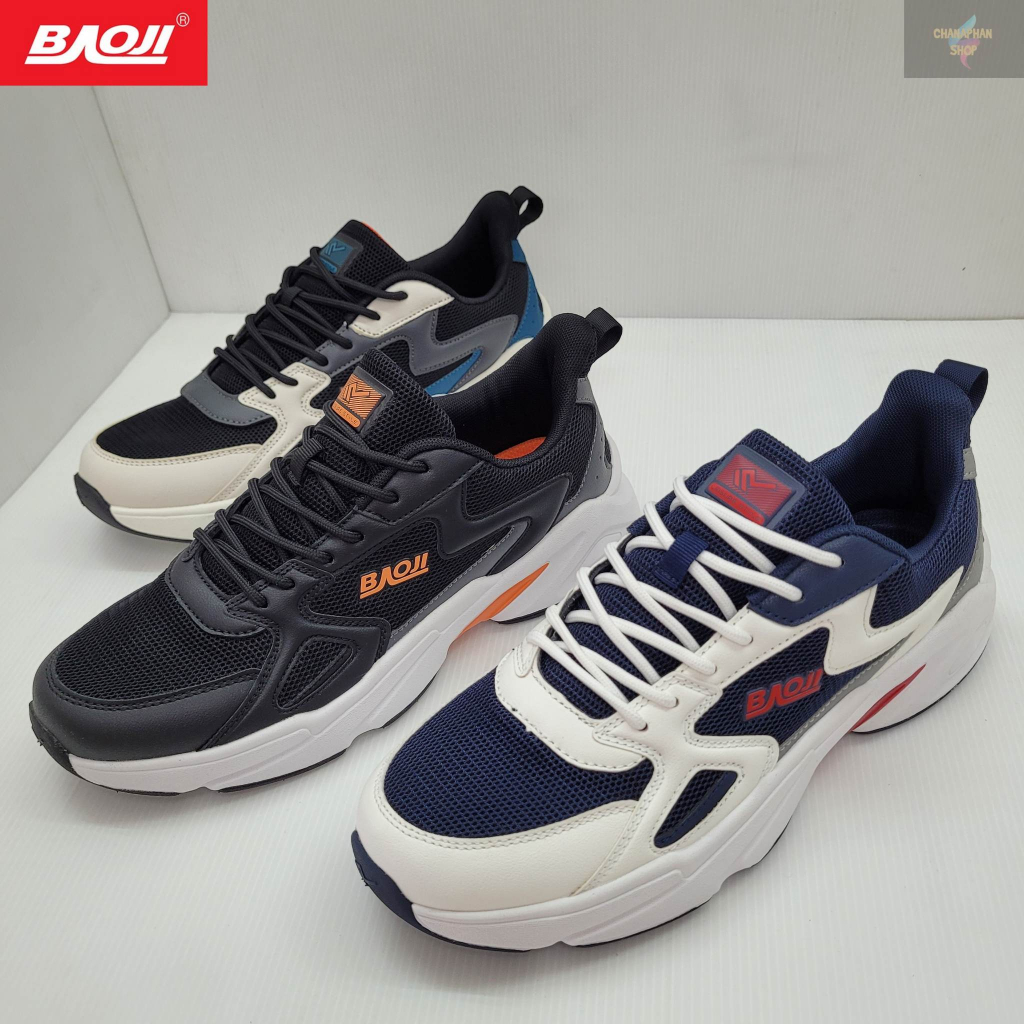 BAOJI ของแท้ 100% รองเท้าผ้าใบชาย รองเท้าออกกำลังกาย รุ่น BJM783 สีครีม ...