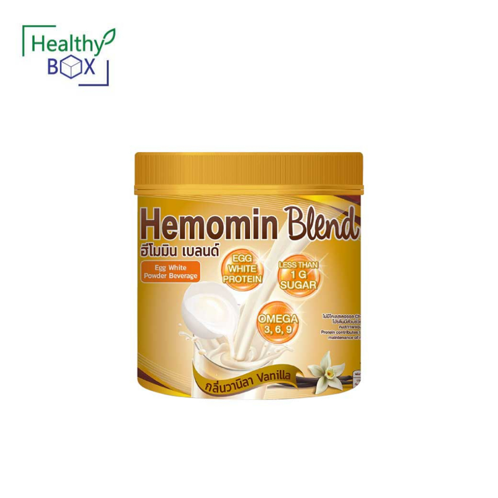 HEMOMIN Blend ไข่ขาวผง รส Vanilla 400g. เครื่องดื่มไข่ขาวผง กลิ่นวานิล ...