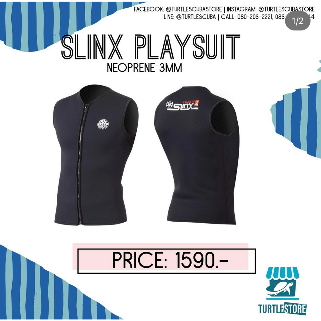 Slinx Playsuit เสื้อกั๊กดำน้ำ scuba diving หนา 3m กันแดด กันหนาว พร้อม ...