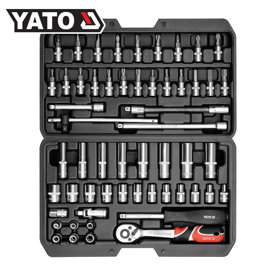 (จัดส่งฟรี) YATO YT-14501 ชุดบล็อก 1/4" 56 ตัวชุด | Shopee Thailand