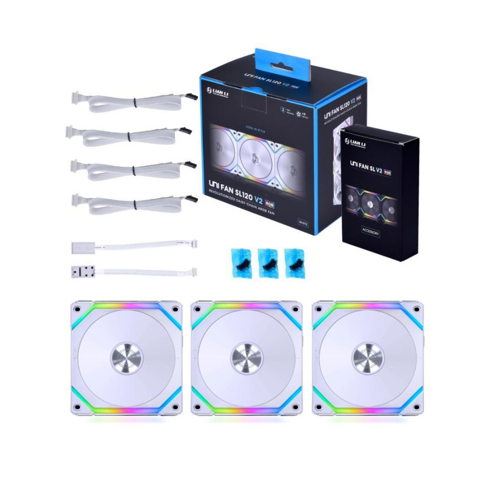 LIAN LI UNI Fan SL120 V2 RGB 3x 120MM Fan Pack with Controller (Black ...