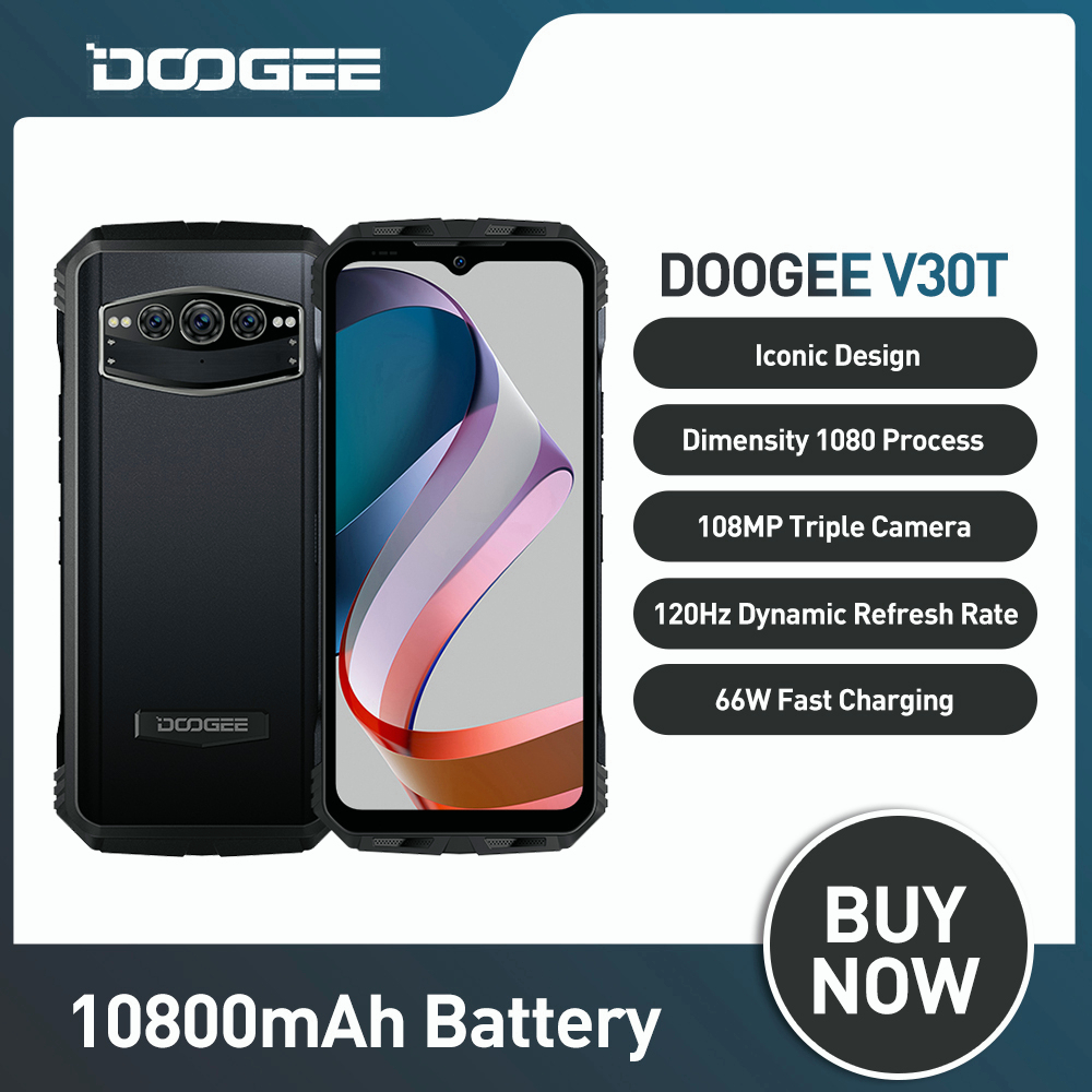 DOOGEE V30T 5G Rugged Phone Dimensity 1080 6nm 12+256GB 108MP Camera 10800mAh Phone 6.58" FHD ...