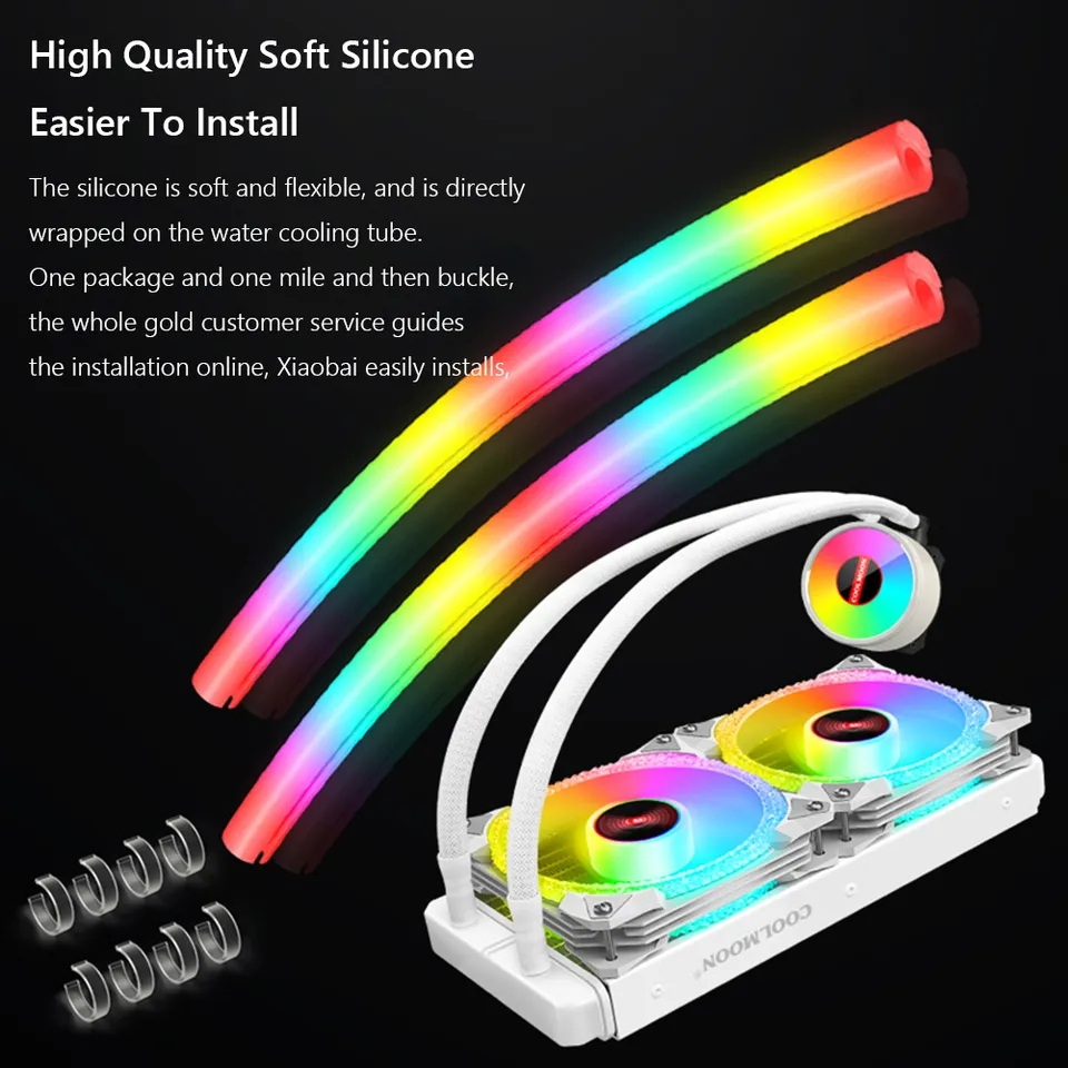 ท่อชุดน้ำ Coolmoon AOSOR ST350 Neon Light Tube vest casing ARGB 3pin 5V ...