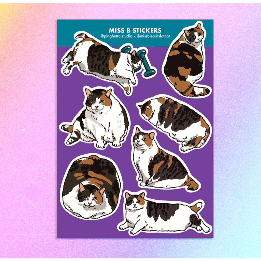 สติ๊กเกอร์แผ่น สติกเกอร์ ไดคัท กันน้ำ ลายมีมแมว ทีหลายลาย Funny Stop ...