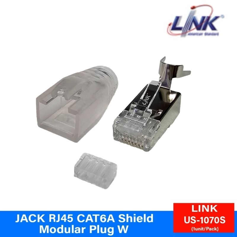 JACK RJ45 CAT6A Link US-1070S Shield Modular Plug W/Boot With Pre ...