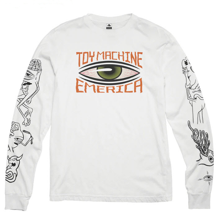 พร้อมส่ง!เสื้อยืด Emerica X Toy Machine EYE แขนยาว แบรนด์สเก็ตใหม่แท้ ...
