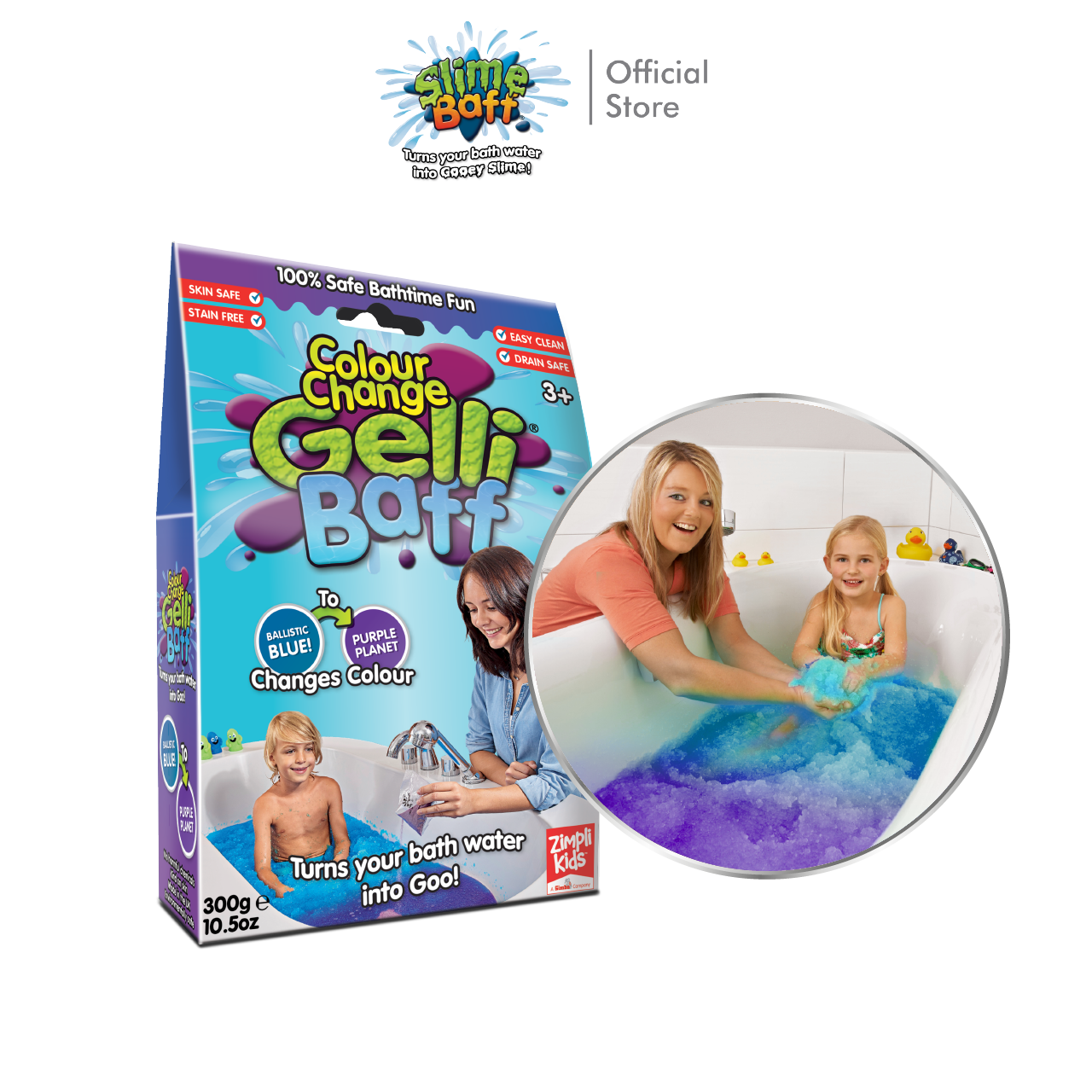 Slime Baff Gelli Baff Colour Change Ballistic Blue ผงทำเจลลี่ในอ่างน้ำ ...