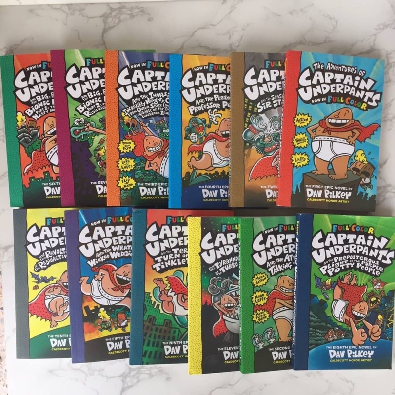 พร้อมส่งค่ะ หนังสือชุด Captain Underpants 12 เล่ม (full color version ...