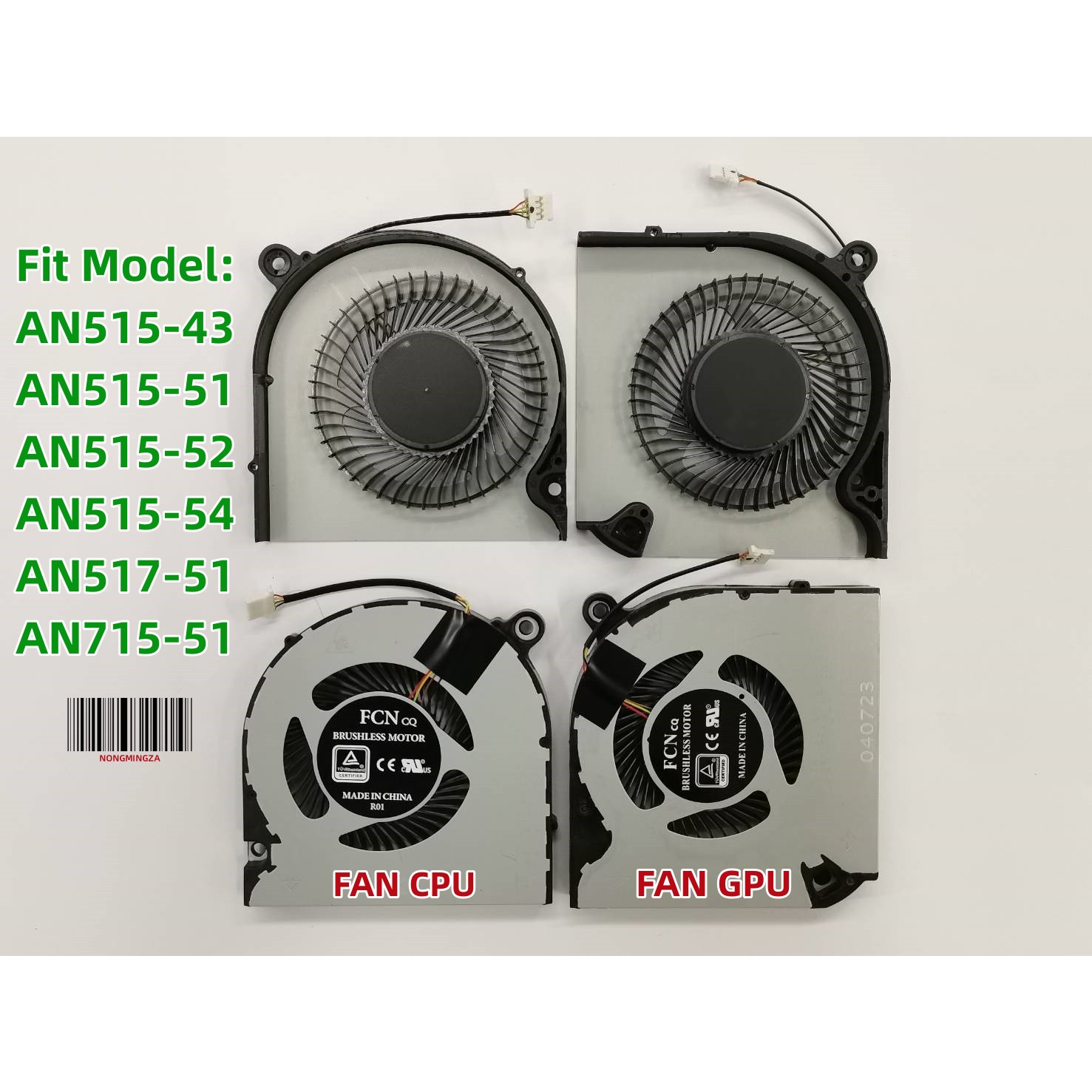 พัดลม FAN ACER CPU+GPU NITRO 5 AN515-52 AN515-54 AN517-51 NITRO 7 AN715 ...