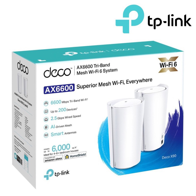 TP-Link Deco x90 AX6600 3 ย่านความถี่(Tri-Band) 6600 Mbps Pack(x2 ...