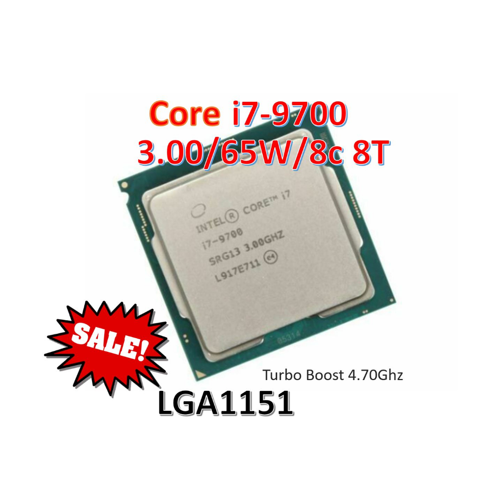 CPU intel Core i7 9700 / 3.00Ghz / 8C 8T / 65W / LGA1151 | Shopee Thailand