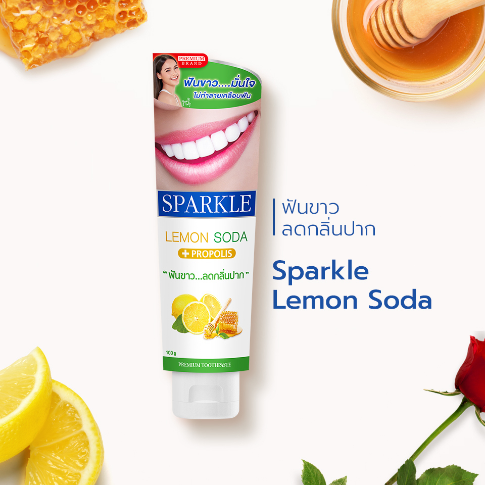 ยาสีฟัน Sparkle Double White Lemon Soda สปาร์คเคิล ดับเบิ้ล ไวท์ เลม่อน โซดา ขนาด 100 g ...
