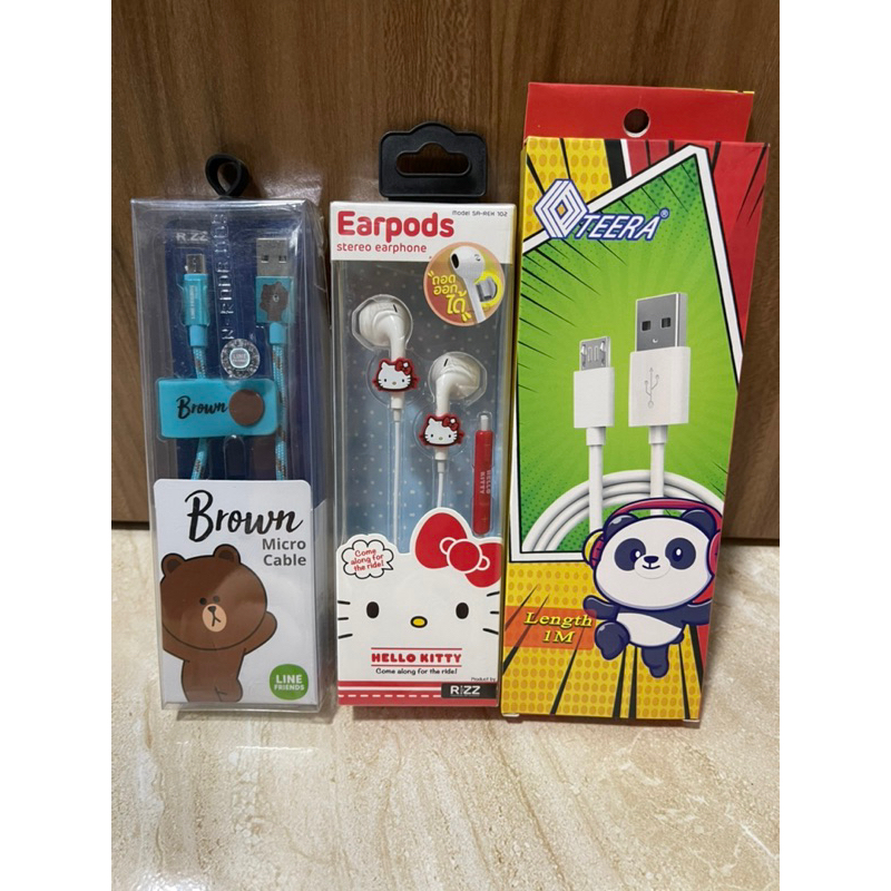 ชุดหูฟัง,สายชาร์จ Rizz ลิขสิทธิ์แท้ Hello Kitty (พร้อมไมค์ในตัว ...