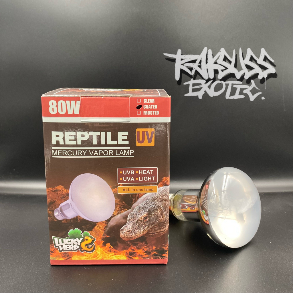Lucky Herp Reptile UV Mercury Vapor Lamp 80w หลอดรวมUVและความร้อน สำหรับสัตว์ทุกชนิดที่ต้องการUV ...