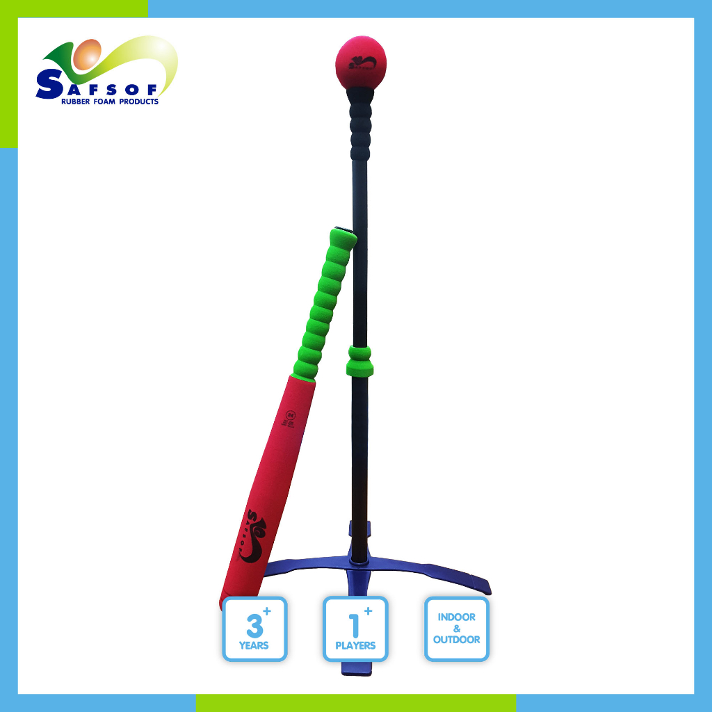 Safsof Tee-Ball ไม้เบสบอล หุ้มยางฟองน้ำ พร้อมขาตั้งฝึกตีบอล รุ่น TB-24S ...