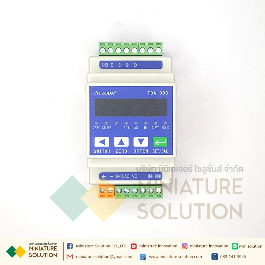 โมดูลแสดงผลน้ำหนัก แบบเกาะราง มี Modbus RS485 หน้าจอวัดน้ำหนัก ตัว ...