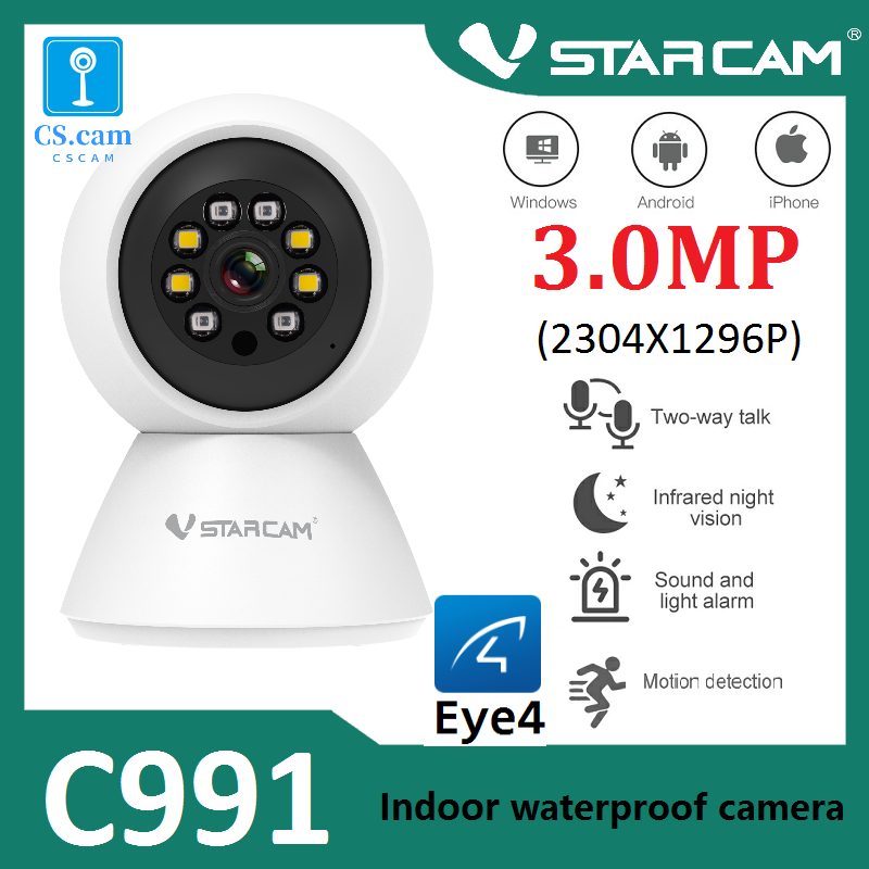 Vstarcam C991 ( ล่าสุด 2023 ) กล้องวงจรปิดไร้สาย ความละเอียด 3 ล้านพิกเซล (1296P) Indoor มีระบบ ...