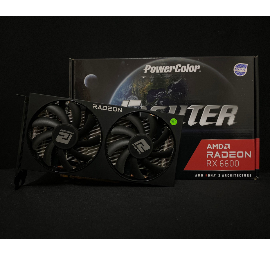 การ์ดจอ VGA POWERCOLOR RX 6600 FIGHTER 8GB GDDR6 สินค้ามือสอง มีกล่อง ...