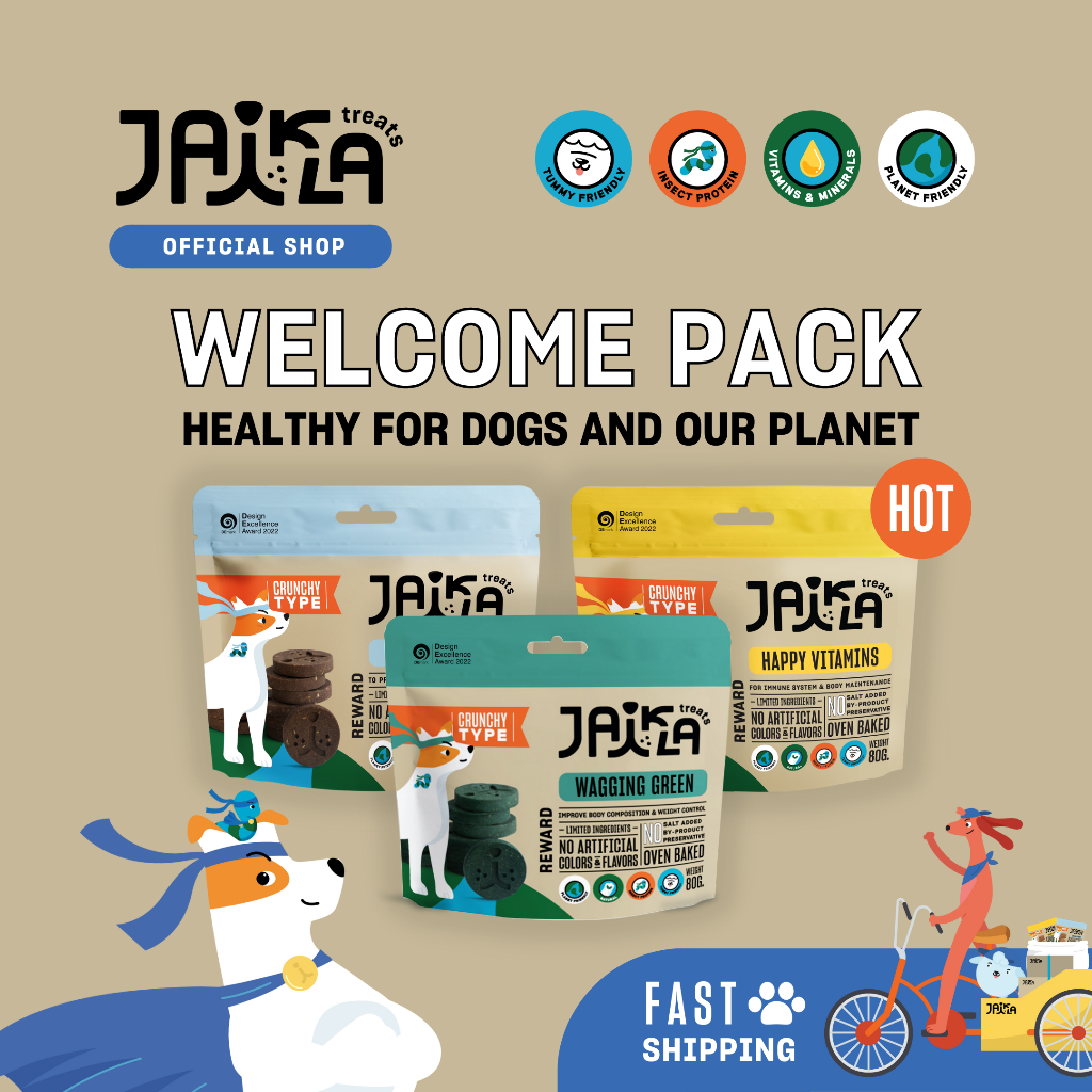 JAIKLA Treats WELCOME PACK ขนมสุนัขเพื่อสุขภาพจากโปรตีนแมลง | Shopee Thailand